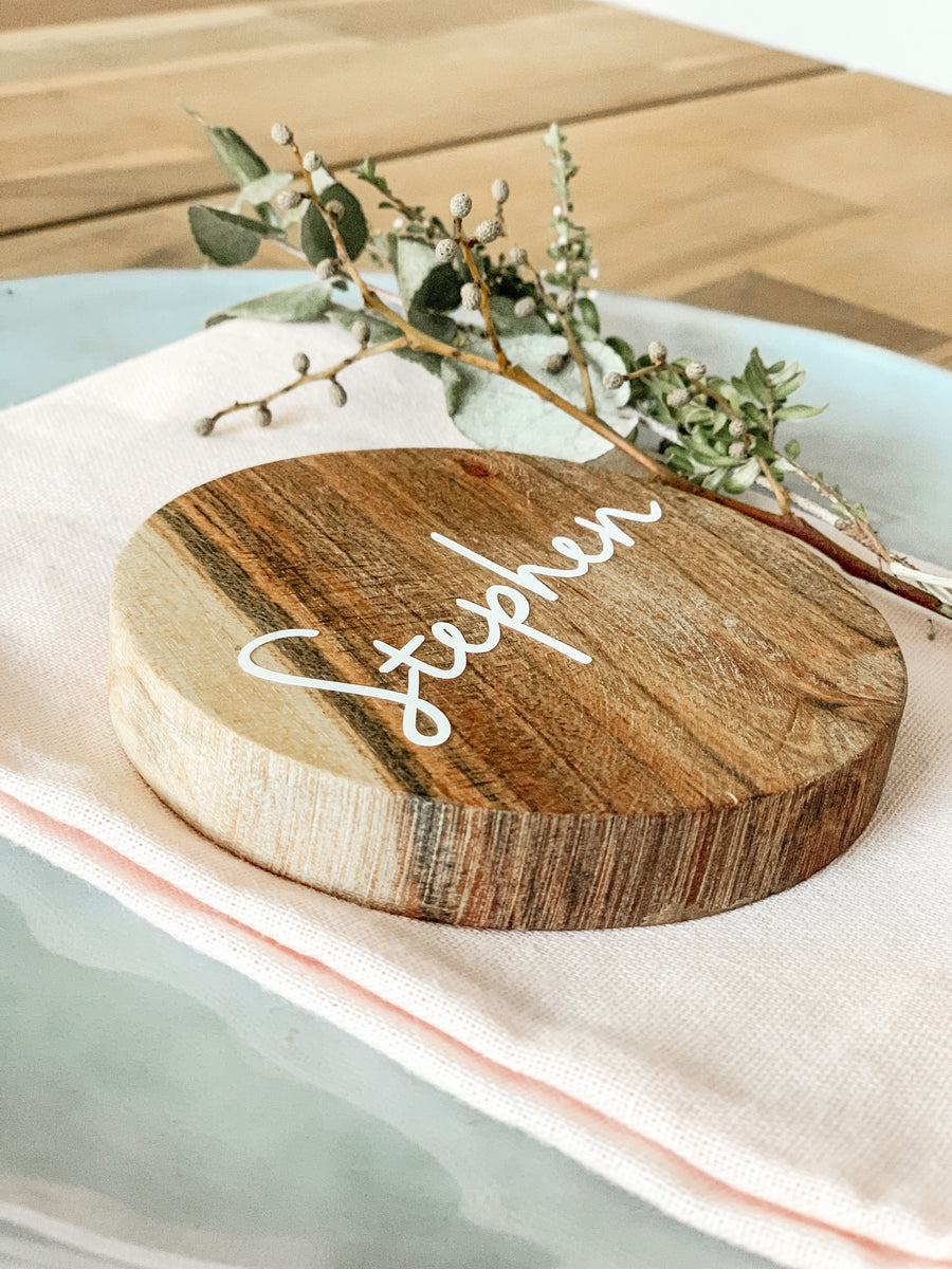 TIMBER NAME PLACE COASTERS - ROUND – Labelist Co.